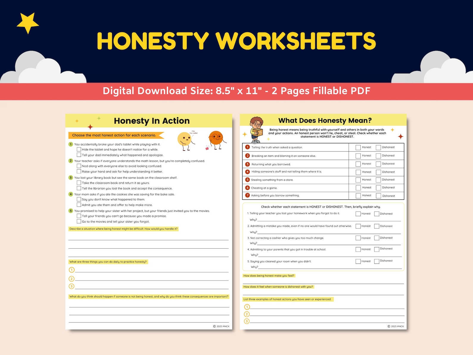 Honesty Worksheets Character Education Kids-teens-students-social ...