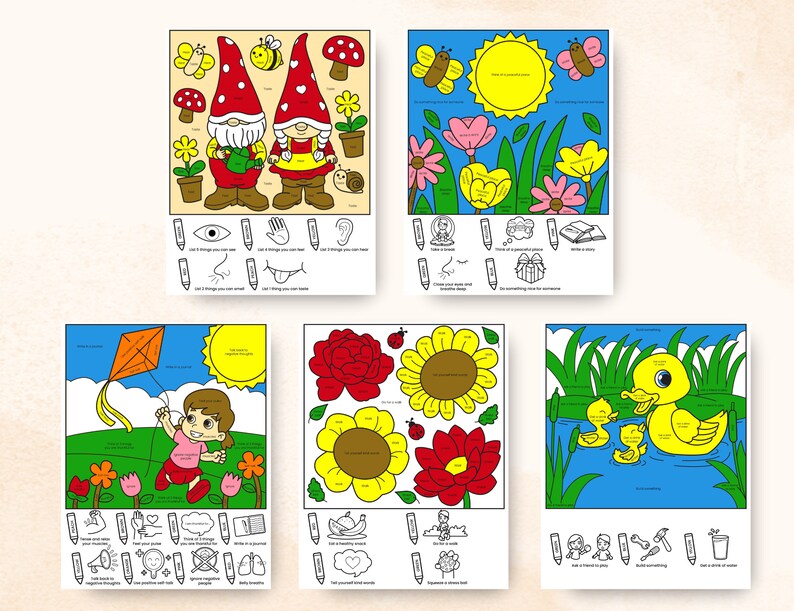 Spring Coloring Pages for Kids-color by Coping Skills Coloring Book ...