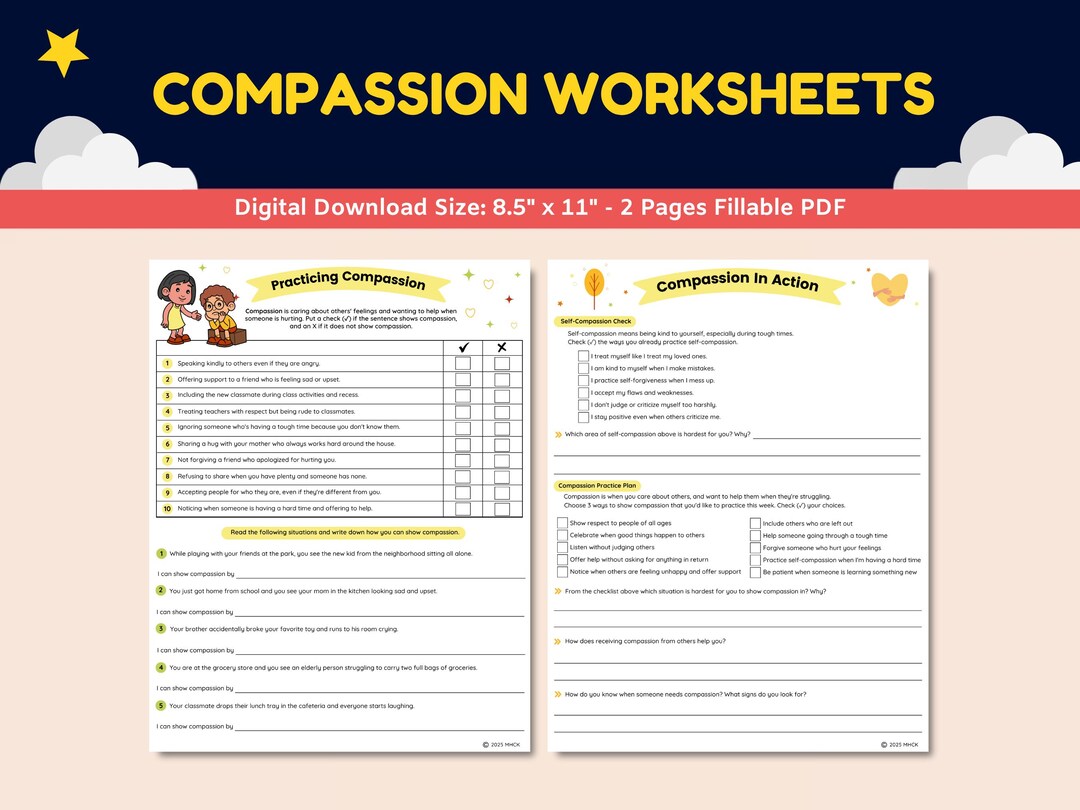 Compassion Worksheets Character Education Kids-teens-students-social ...