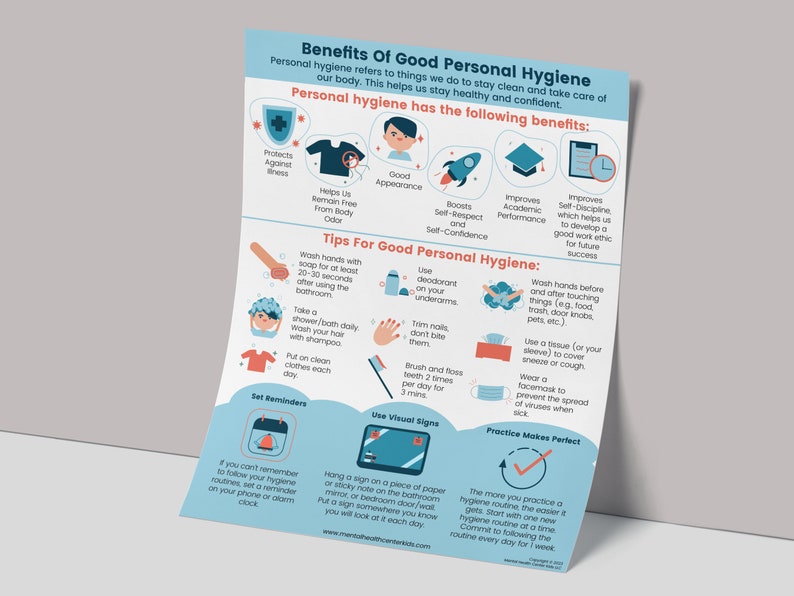 Benefits of Personal Hygiene Printable Handout, Hygiene Chart Checklist ...