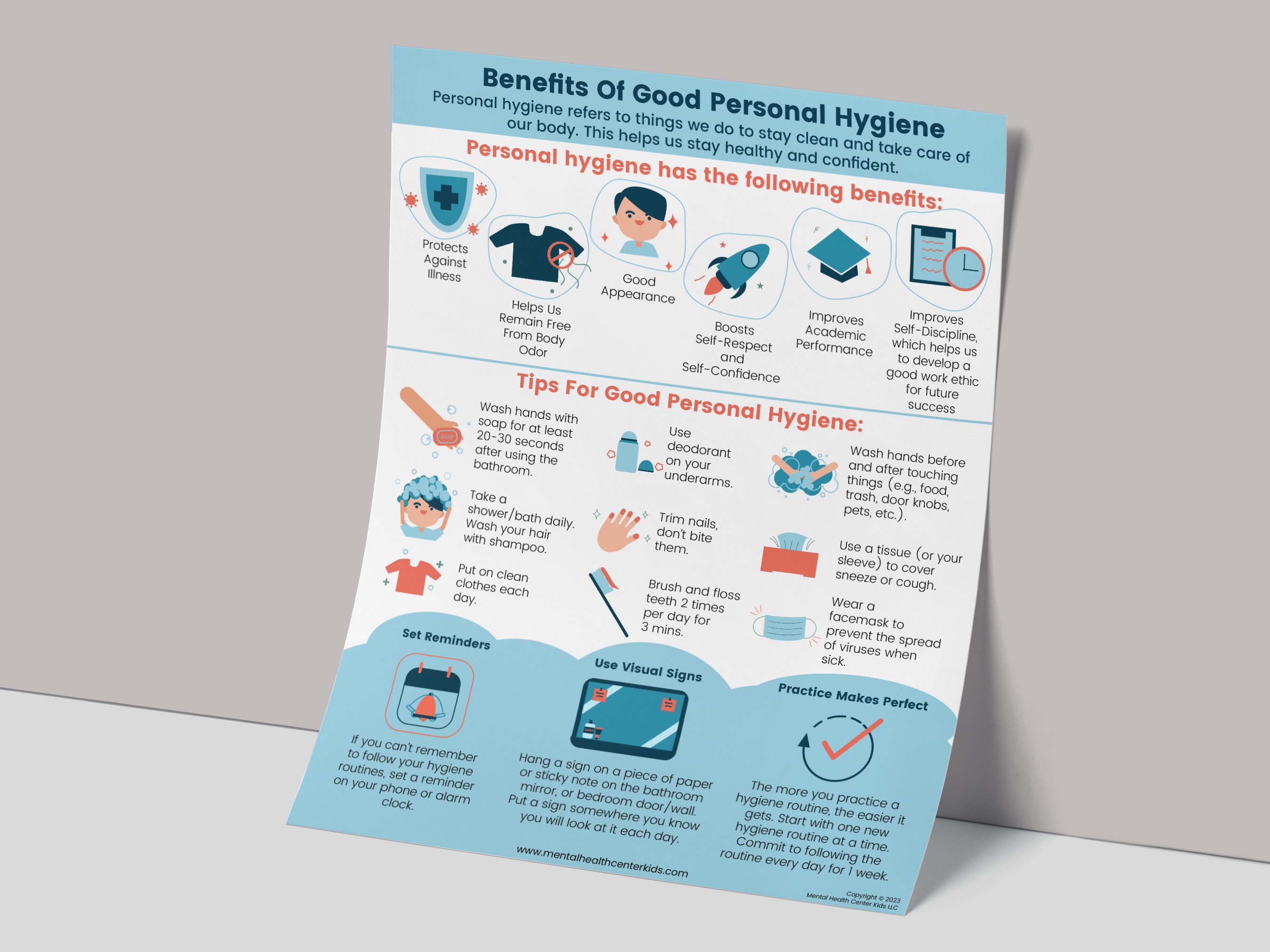Benefits of Personal Hygiene Printable Handout Hygiene Chart - Etsy UK