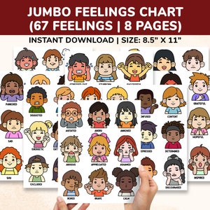 Feelings Chart for Kids and Teens-extra Large 67 Feelings & Emotions ...