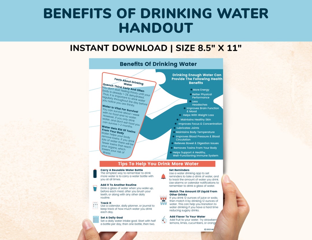 Benefits of Drinking Water Printable Handout, Healthy Habits for Kids ...