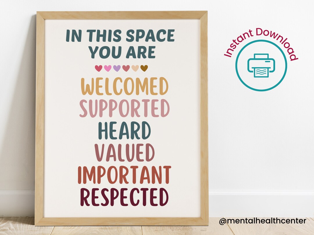 Welcome Sign Printable School Counselor Office Decor-in This Space You ...