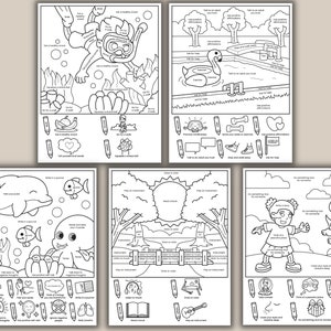 Summer Coloring Pages for Kids-color by Coping Skills Coloring - Etsy