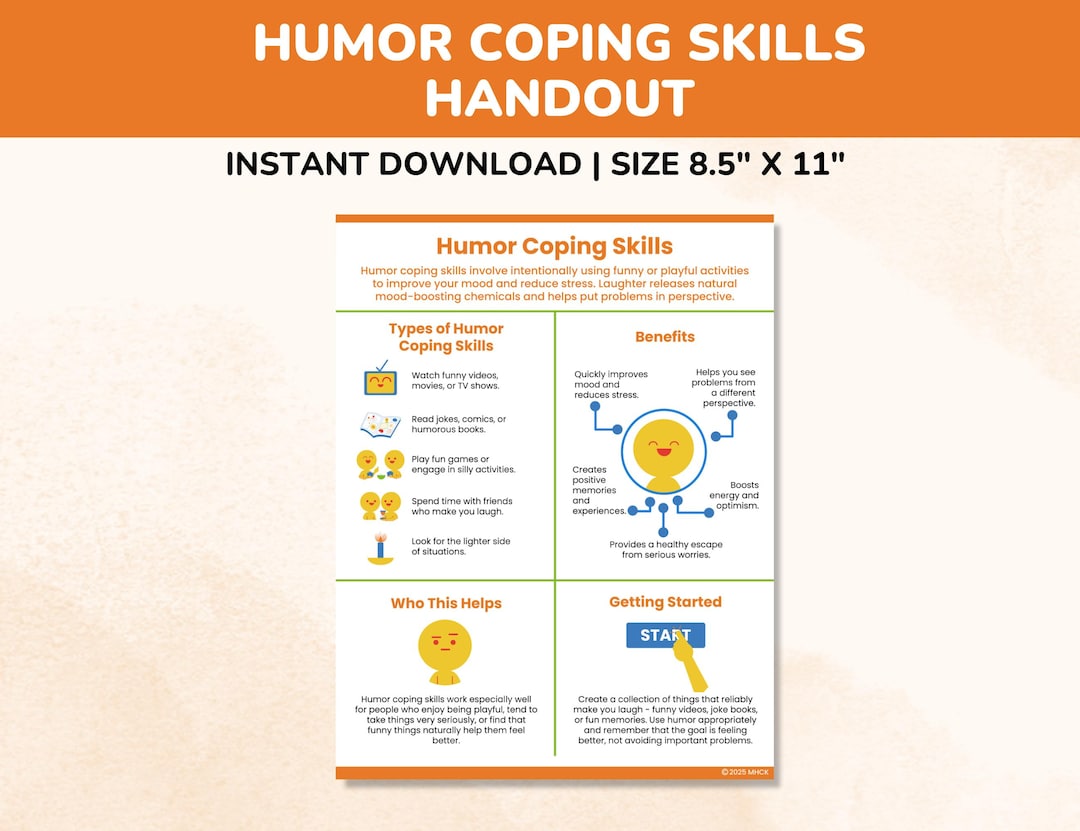 Humor/laughter Coping Skills Handout-therapy Tools Kids Teens Adults ...