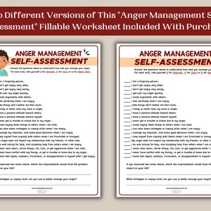 Anger Management Self-assessment Worksheet Kids Teens Adolescents ...
