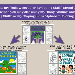 Halloween Color by Coping Skills Coloring Pages Book Printable for Kids ...