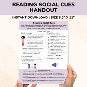 Reading Social Cues Social Skills Poster Kids Teens-school Counseling Child Therapy Teacher ...