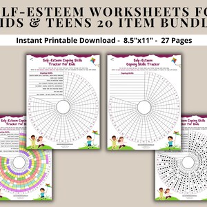 Self-esteem Worksheets 20 Item Printable Bundle for Kids & | Etsy
