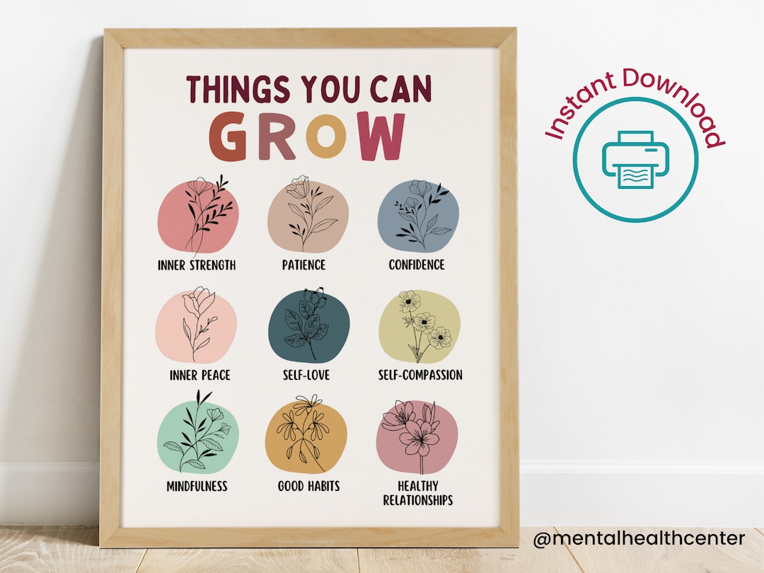 Self Growth Printable Poster-self Development Mental Health Poster ...