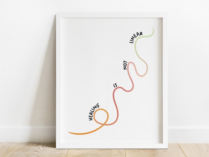 Healing is Not Linear Poster-mental Health Trauma Poster-ptsd - Etsy