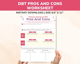 Pros and Cons - DBT Therapy - Distress Tolerance - Worksheet - Pastel ...