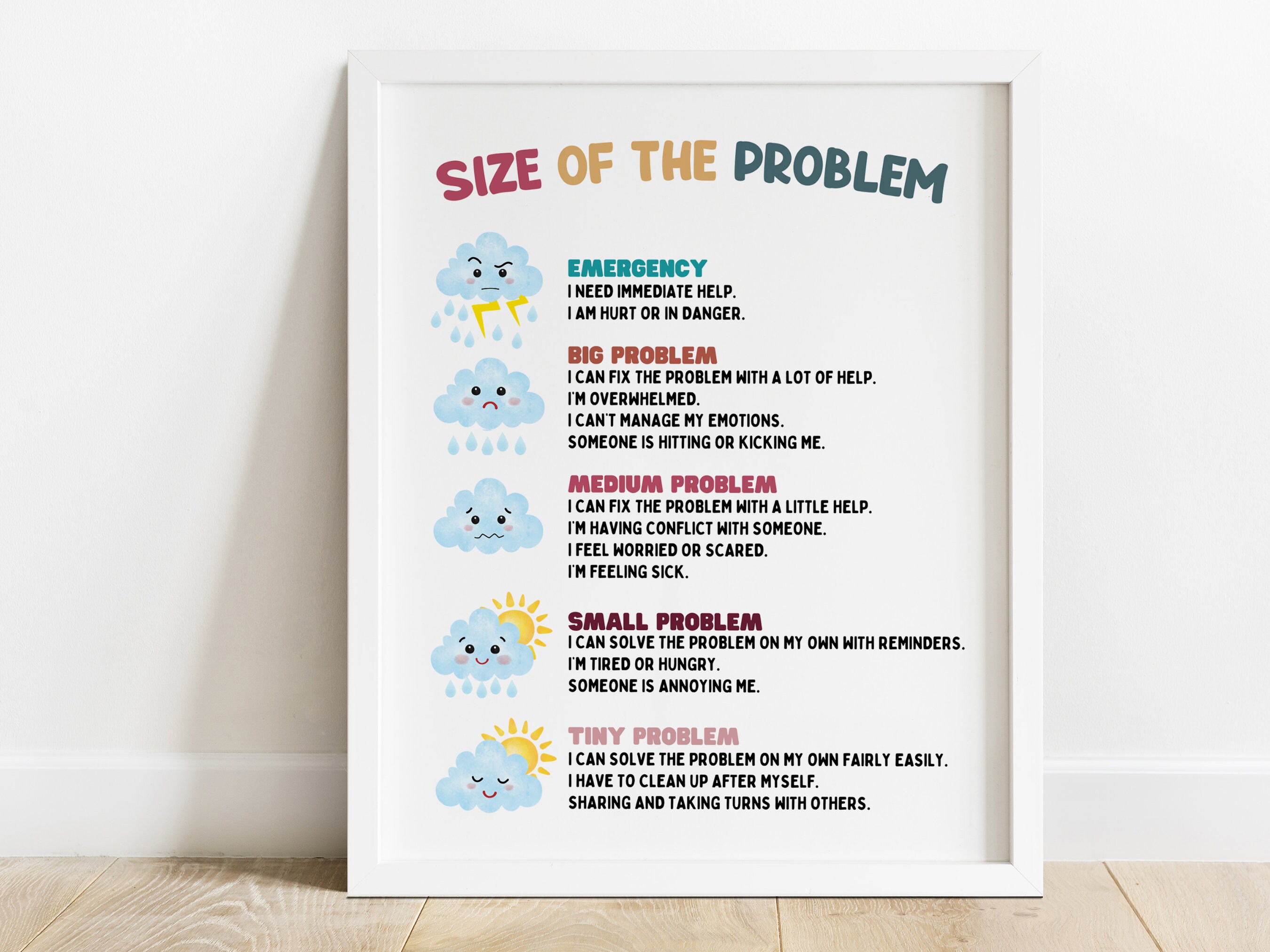 Size of the Problem Visual Chart-calm Down Corner Poster-school ...