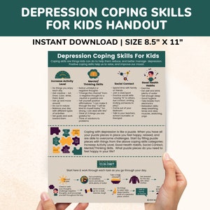 Depression Coping Skills Therapy Counseling Printable Poster Handouts ...