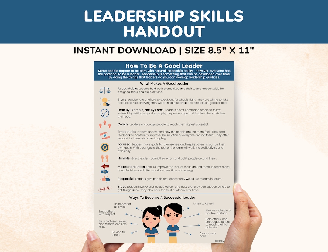 Leadership Development Skills PDF Poster Gifts for Kids Teens, Success ...