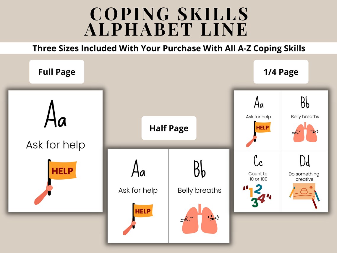 Coping Skills Alphabet Line Printable Posters for Classroom - Etsy UK