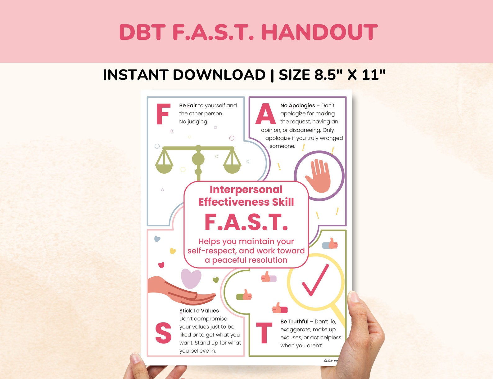 DBT FAST Handout - Interpersonal Effectiveness Skills Pdf - Etsy