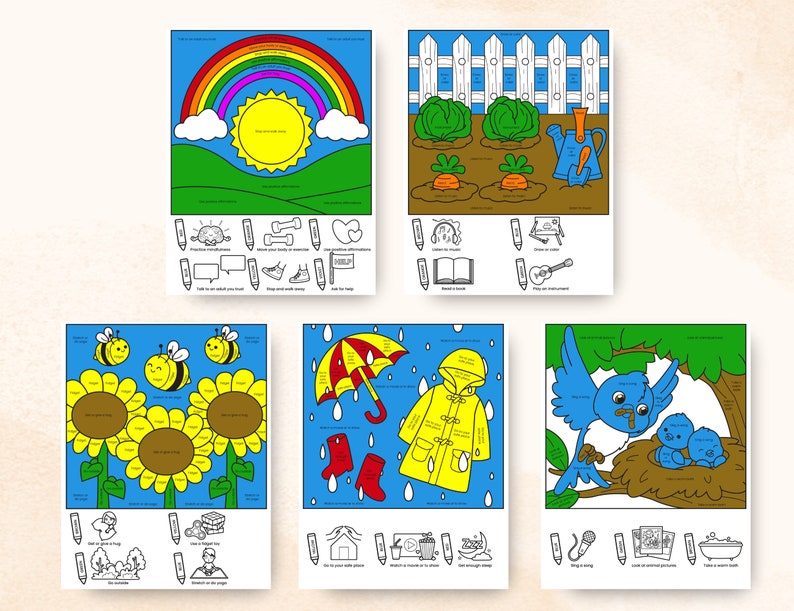 Spring Coloring Pages for Kids-color by Coping Skills Coloring Book ...