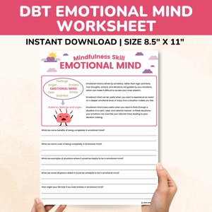 Wise Mind DBT Worksheets 5-pages-mindfulness Skills Pdf-kids-teens ...