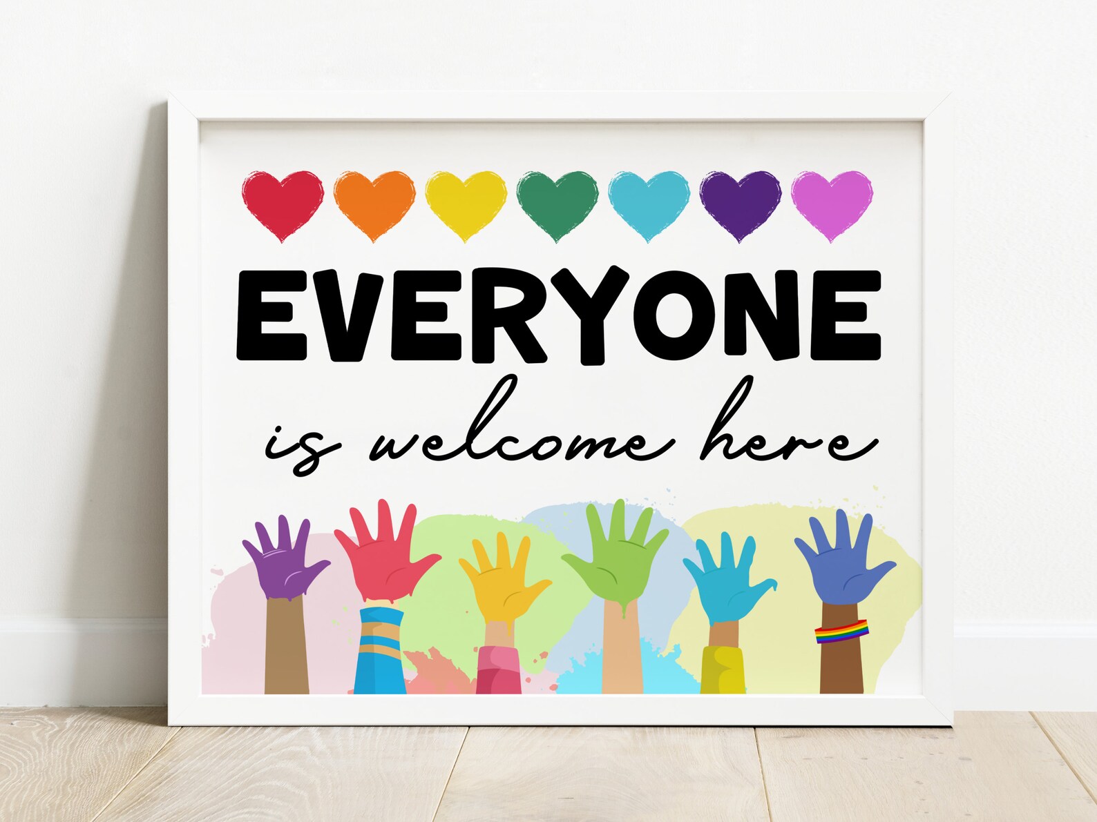 Everyone is Welcome Here Digital Poster-lgbtq Pride-black Lives Matter ...