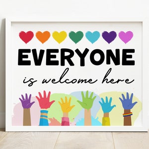 Everyone is Welcome Here Digital Poster-lgbtq Pride-black Lives Matter ...