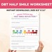 DBT Half Smile Worksheet 2-pages-distress Tolerance Skills Fillable Pdf ...