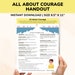 Courage Character Education for Kids Teens, Therapy Worksheets ...