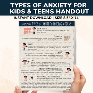 Anxiety Coping Skills Printable Handouts Bundle for Kids & Teens Poster ...