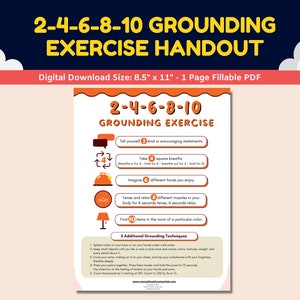 2-4-6-8-10 Grounding Exercise Worksheet Kids Teens Mindfulness ...
