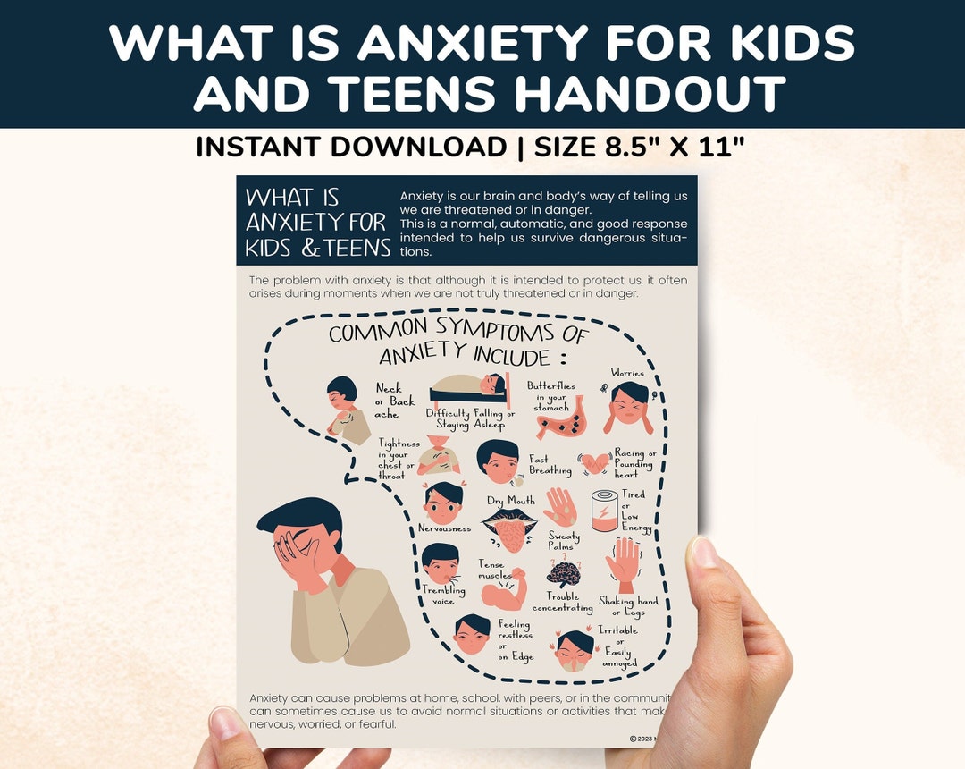 Anxiety Printable Handout-what is Anxiety for Kids & Teens Poster ...