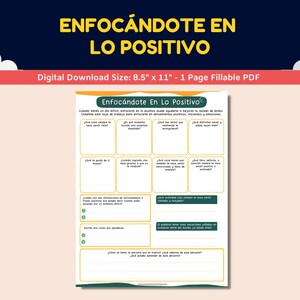 Spanish Depression Worksheet for Kids-teens - Enfocándote En Lo ...