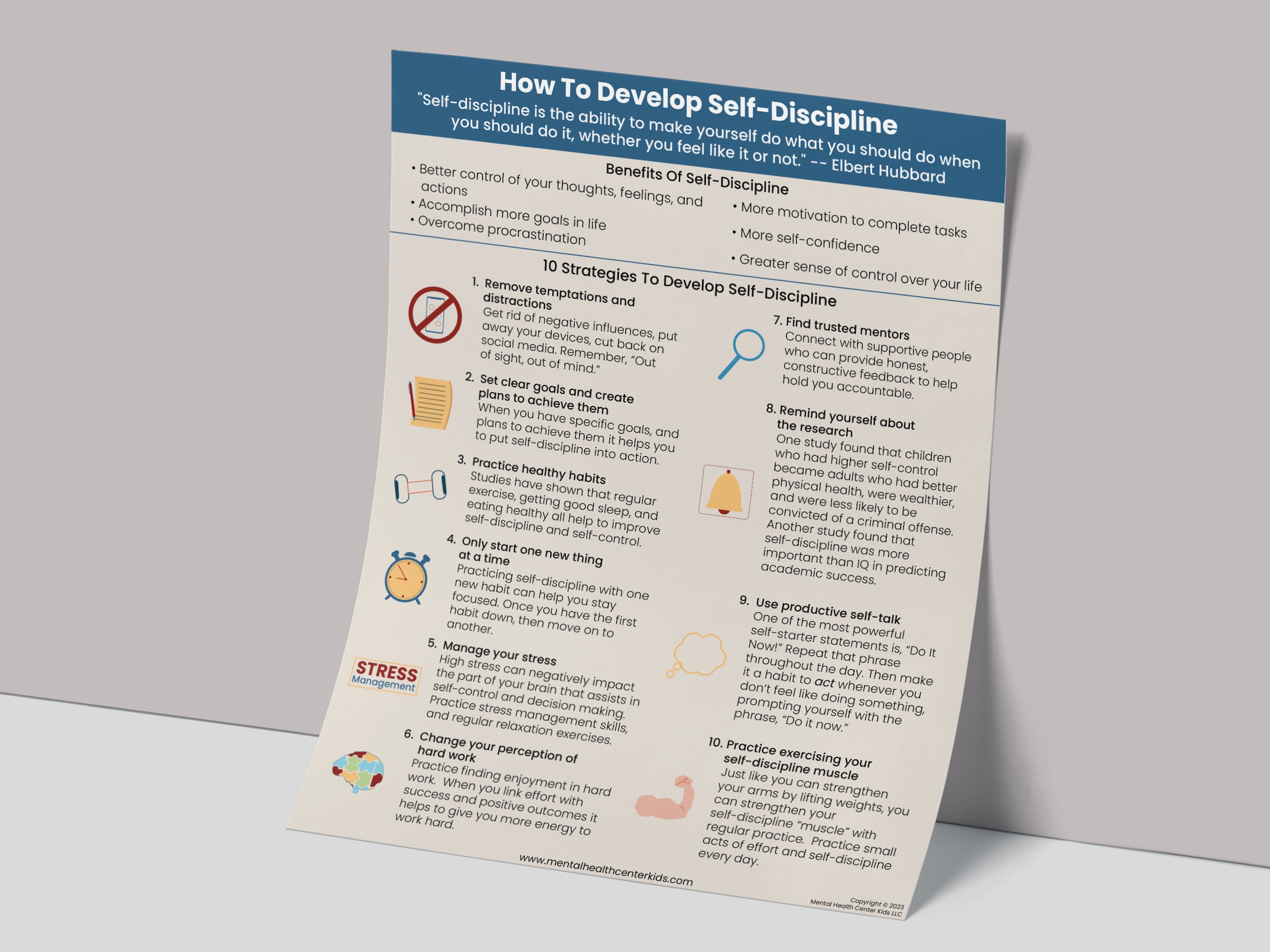 Self Discipline Poster For Kids