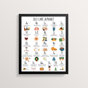 Self Care Coping Skills Alphabet Printable Poster -ABC Self-care ...