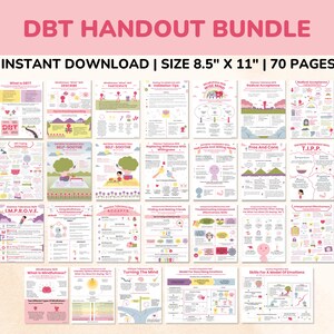 DBT Handouts Bundle-70 Pages-dbt Coping Skills Posters-trauma Therapist ...
