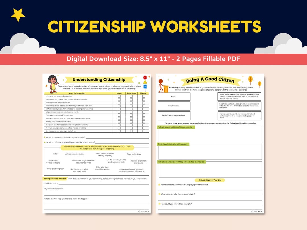 Citizenship Worksheets Character Education Kids-teens-students-social ...