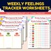 Weekly Feelings Tracker Emoji Worksheets 6 Page Set-identifying ...