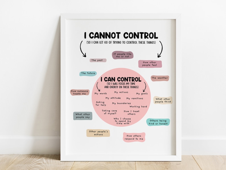 Circle of Control Poster-what I Can and Cannot Control-therapy Office ...
