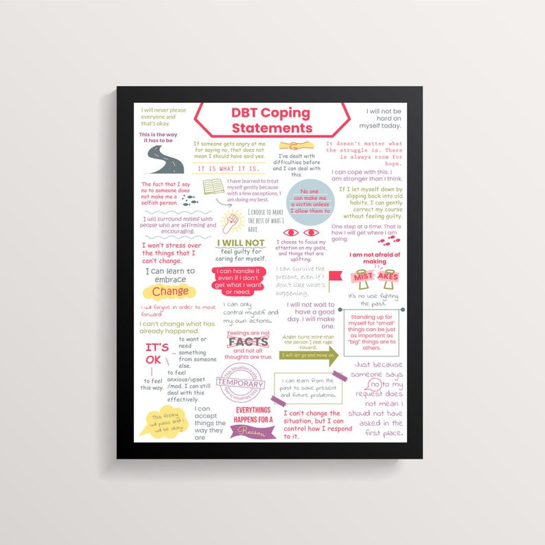 DBT Coping Statements Affirmations Quotes Printable Poster - Etsy