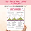 Pros & Cons Distress Tolerance Handouts - Etsy