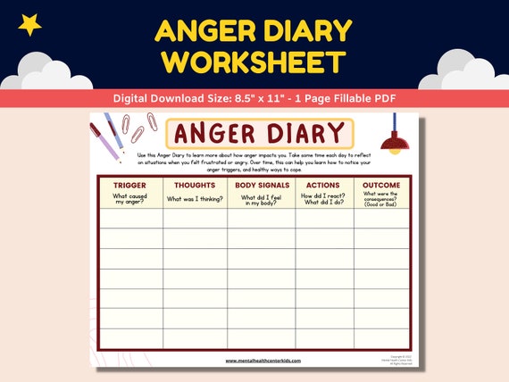 Anger Management Worksheets For Kids