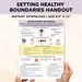 Boundaries Poster PDF for Kids Teens-social Skills Healthy Boundaries ...