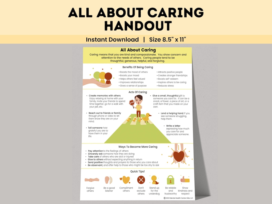 Caring Character Education for Kids Teens Printable - Etsy