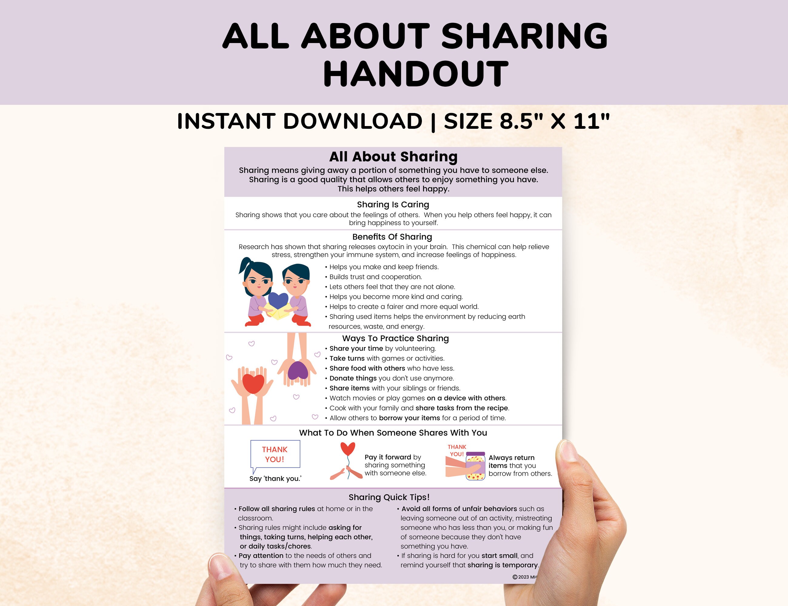 Sharing Social Skills Printable Poster Kids Teens-school Counseling ...