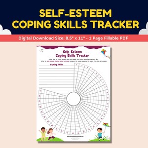 Self-esteem Coping Skills Tracker for Kids Fillable Worksheet Mental ...