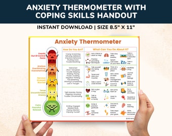 Feelings Thermometer Chart and Coping Skills Behaviour Awareness Mental ...