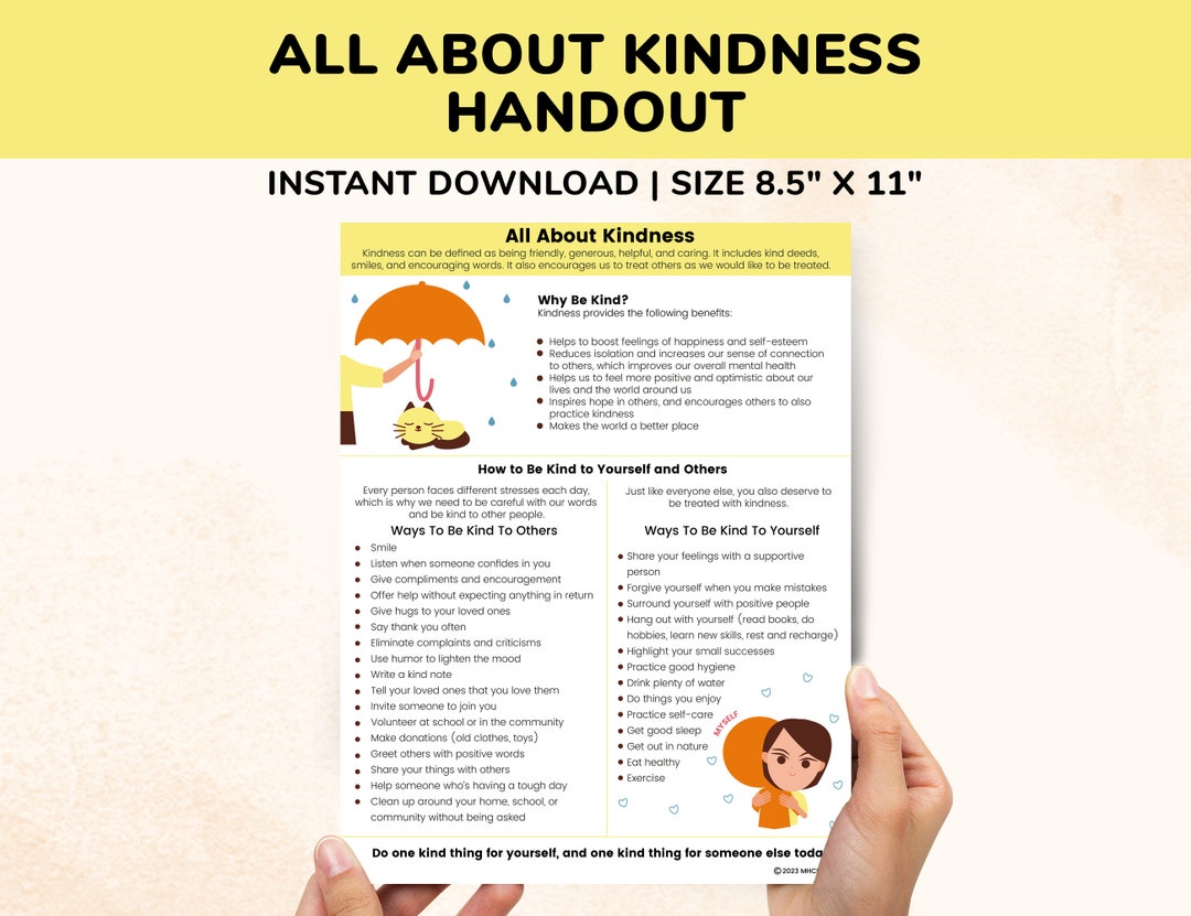 Kindness Printable Poster PDF Character Education for Kids Teens ...