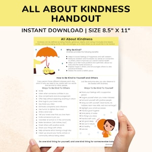 Kindness Printable Poster PDF Character Education for Kids Teens ...