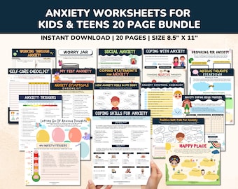 The Worry Tree Worksheets GAD Anxiety Relief Challenging - Etsy