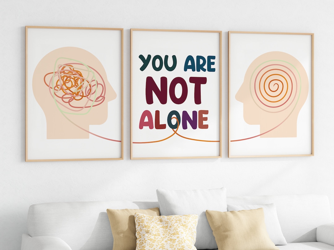 You Are Not Alone Therapy Office Decor-school Counseling Office Posters ...